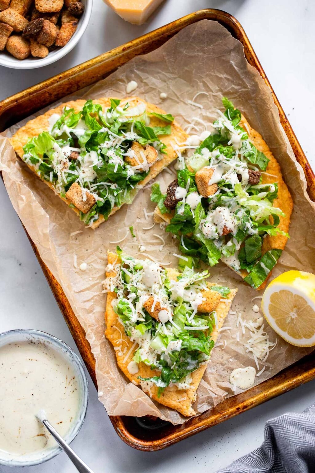Viral Chicken Caesar Salad Pizza (Grain-Free Chicken Crust!)
